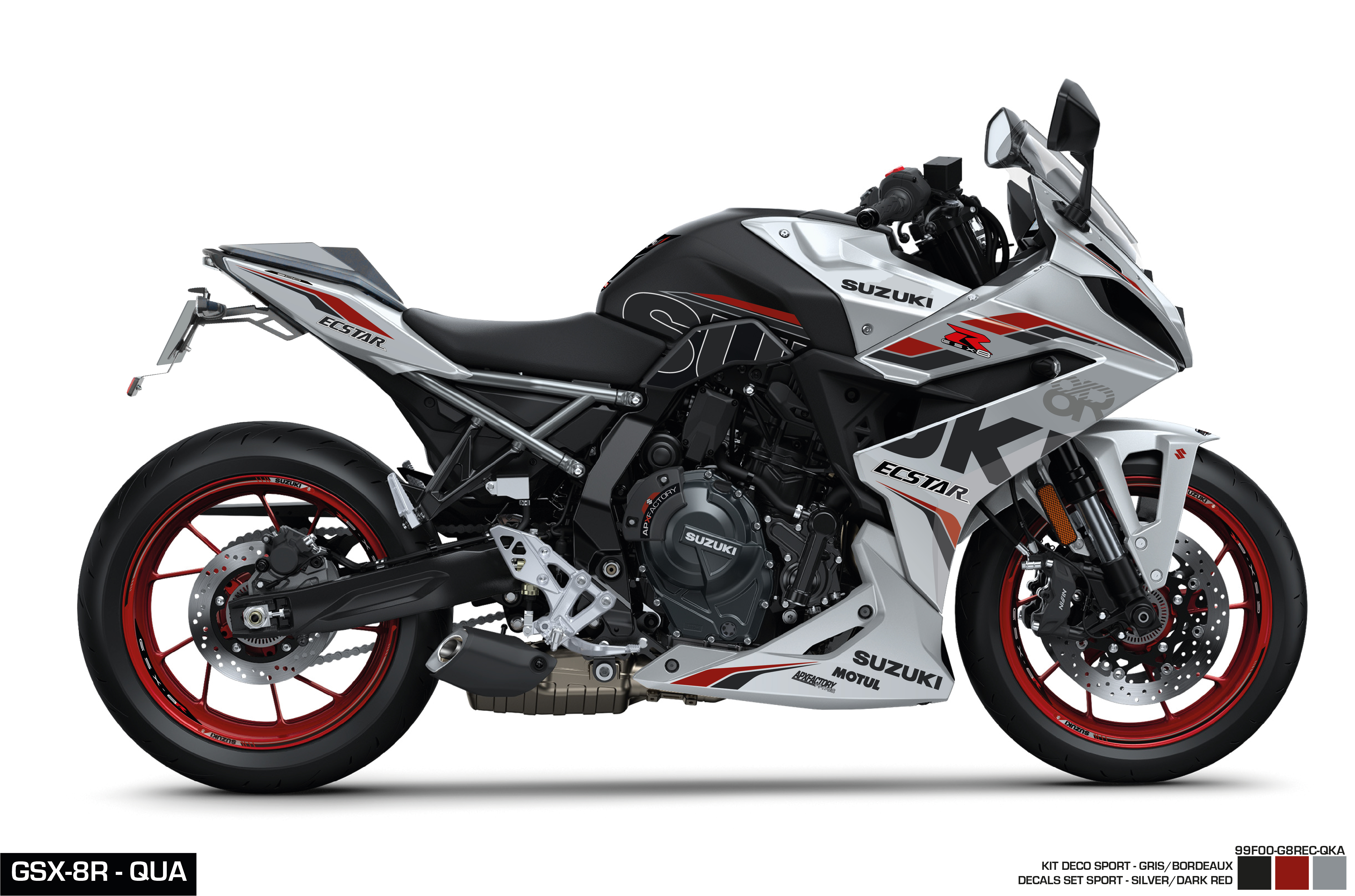 KIT DECO GSX-8R-SP-SILVER/DARK RED